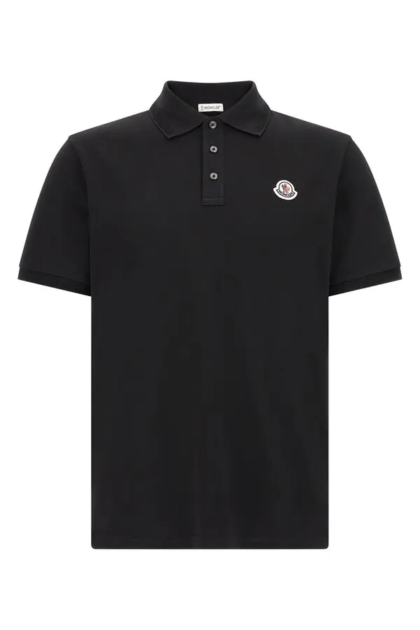 Moncler Logo Patch Polo Shirt - Black