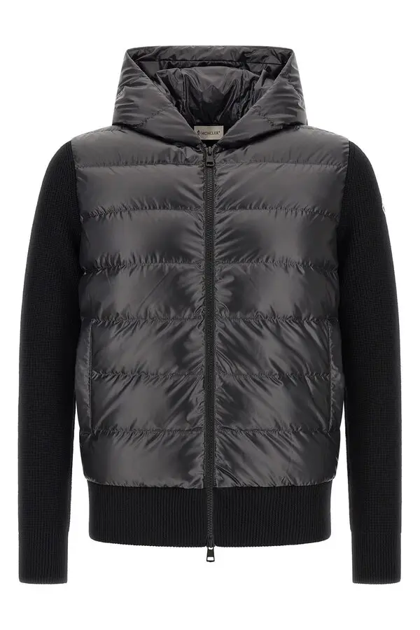 Moncler Padded Cardigan With Hood - Black
