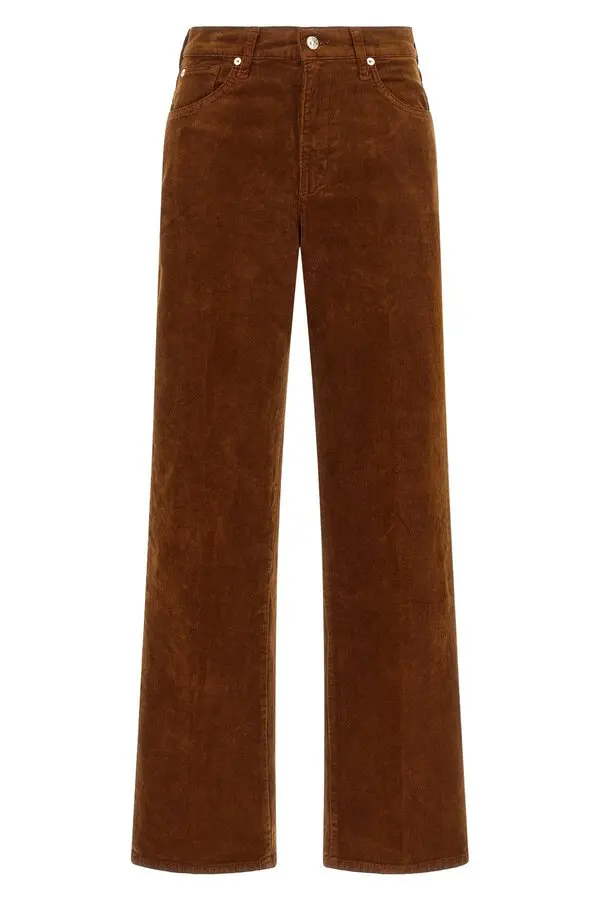 7 For All Mankind Stovepipe Straight' Velvet Pants - Brown