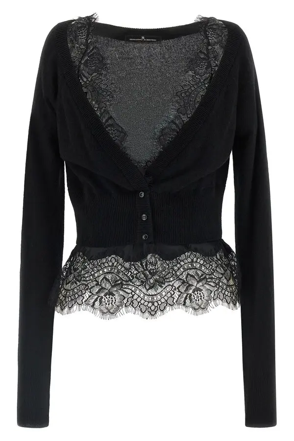 Ermanno Scervino Lace Cardigan - Black