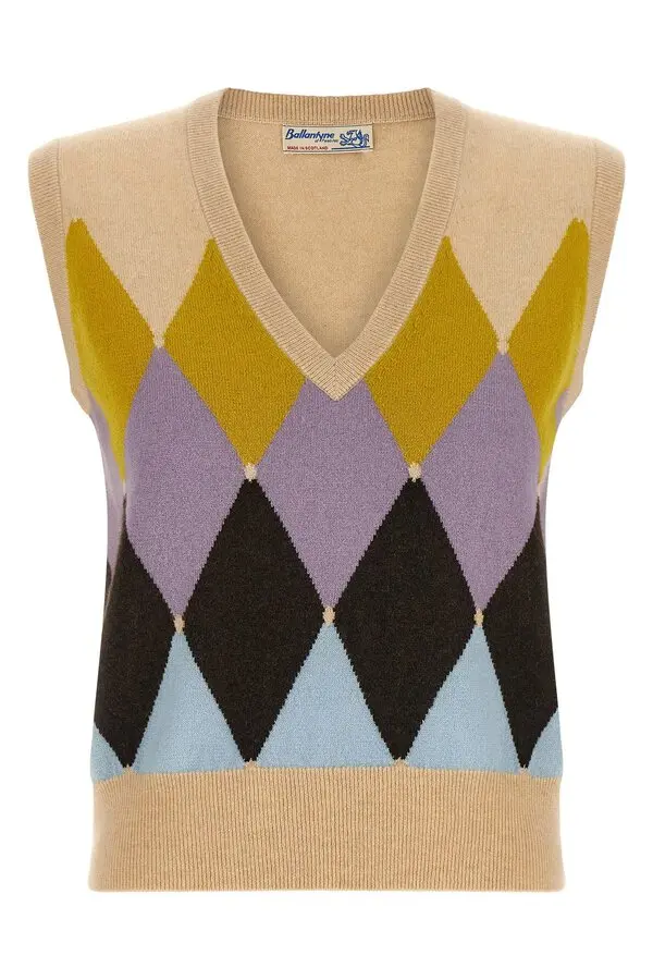 BALLANTYNE New Diamond' Vest 'argyle - Beige