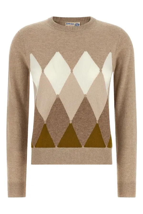 BALLANTYNE Classic Diamond' Diamond-shaped Sweater