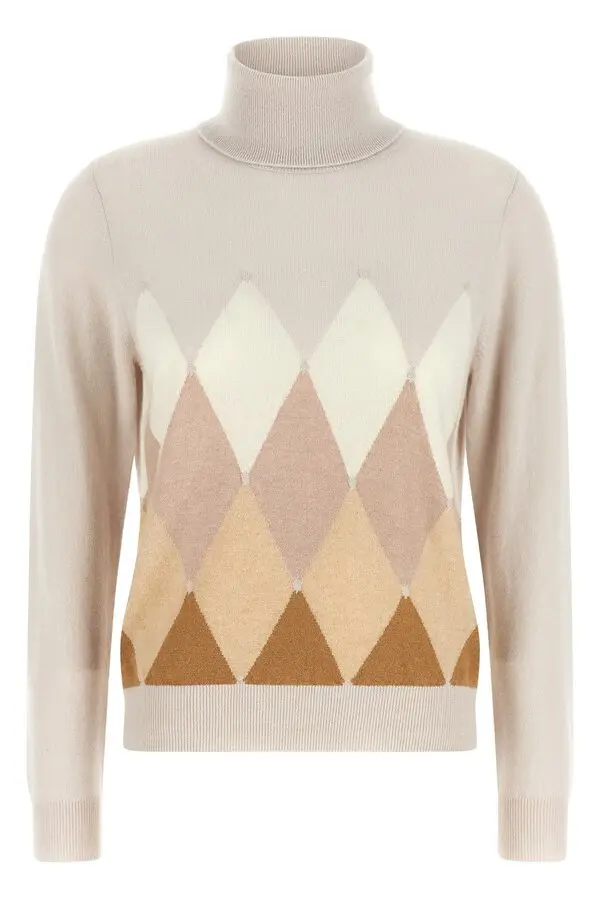 BALLANTYNE New Diamond' Turtleneck Sweater With Diamond Intarsia