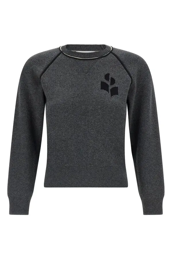 MARANT ETOILE Loriby Knit Sweatshirt With Contrast Piping - Gray