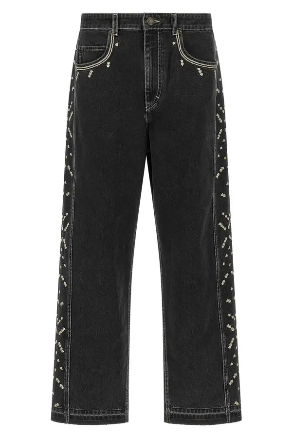 MARANT Jorian Embroidered Straight Leg Jeans