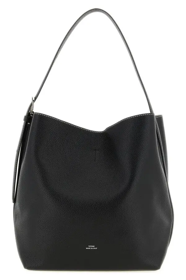 TOTEME Medium Belted Grained Leather Shoulder Bag