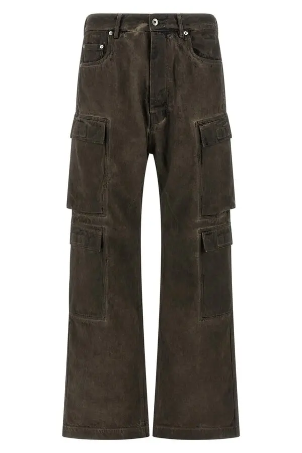 Rick Owens Double Cargo Jeans' Pants - Gray
