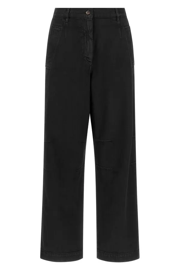 Dries Van Noten Wide Leg Cotton Trousers - Gray