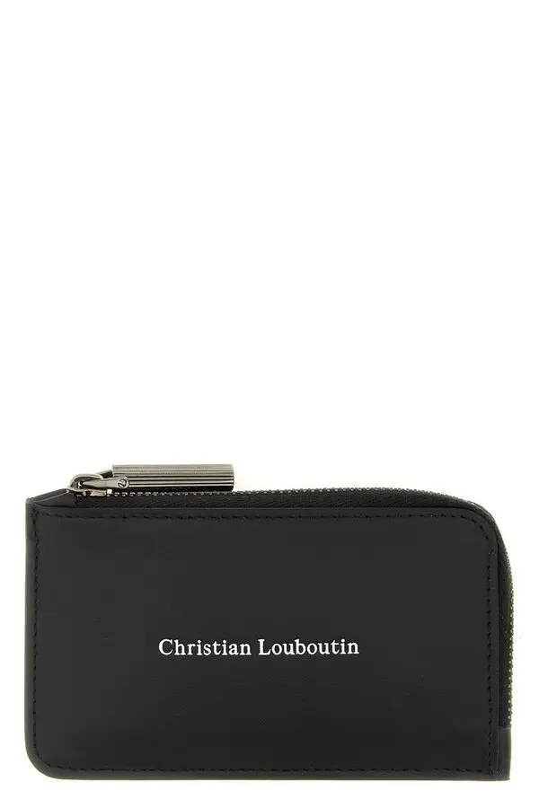 CHRISTIAN LOUBOUTIN Canopy' Zip Card Holder - Black