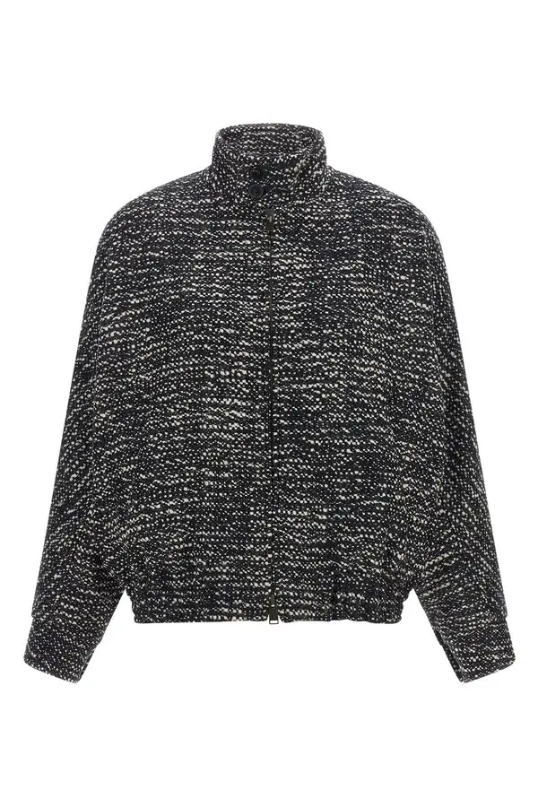 DARKPARK Lee' Bouclé Wool Bomber Jacket - White