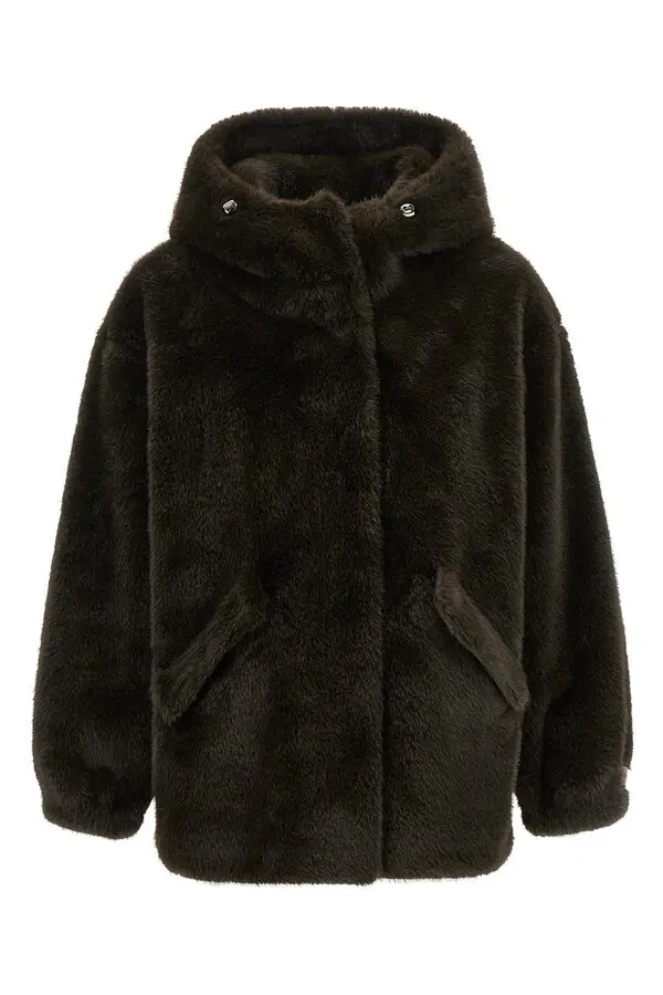 LOU ANDREA Eco-fur Hooded Jacket
