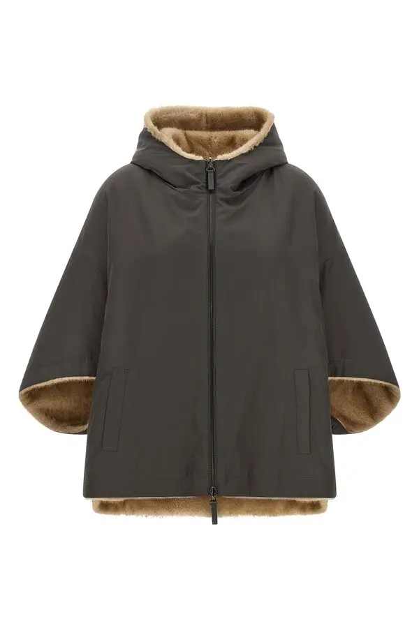 LOU ANDREA Reversible Cape With Hood