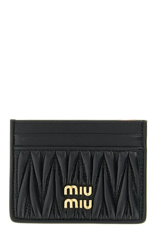 Miu Miu Matelassé Nappa Cardholder - Black