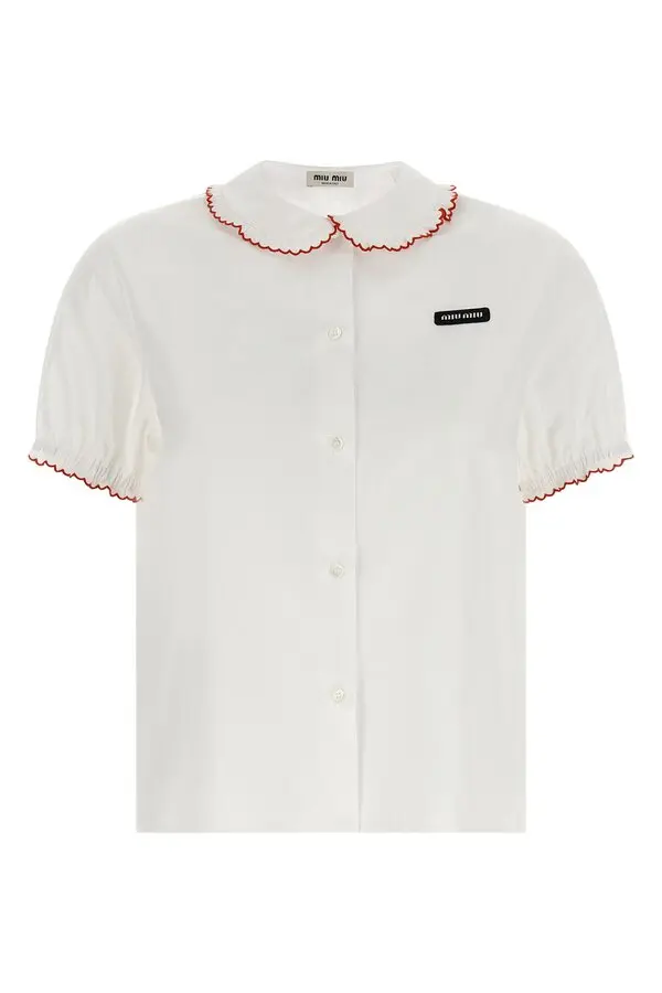 Miu Miu Baby Collar Shirt - Red