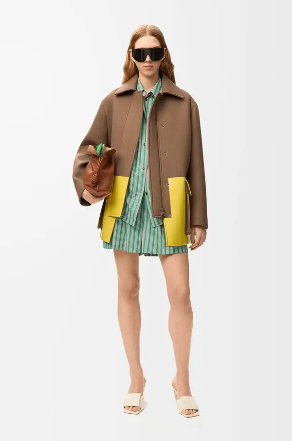 Loewe Coat In Wool - Camel