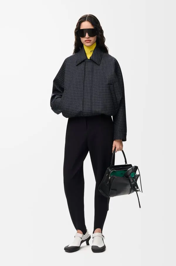 Loewe Drawstring Jacket In Wool - Blue/black