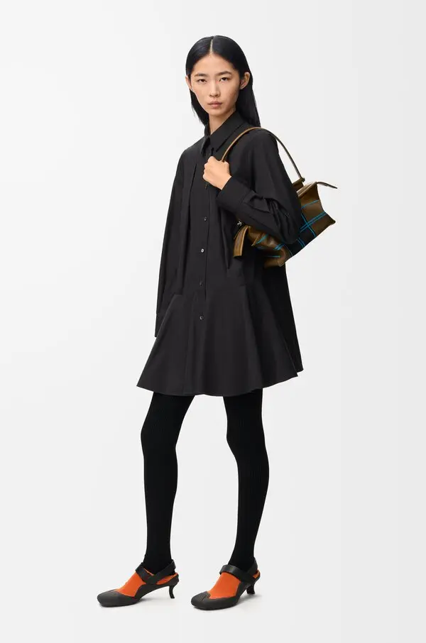 Loewe Shirt Dress In Cotton - Black