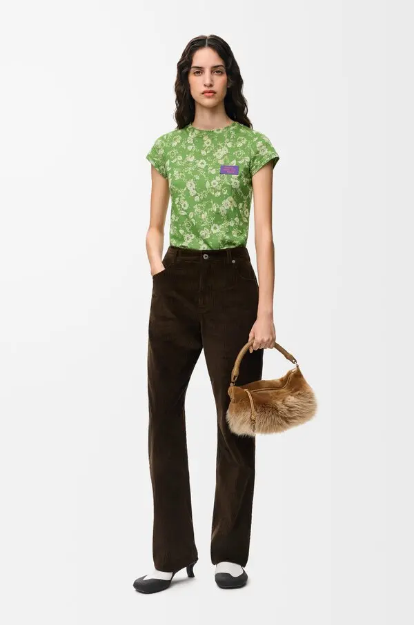 Loewe Small Fit T-shirt In Cotton - Green