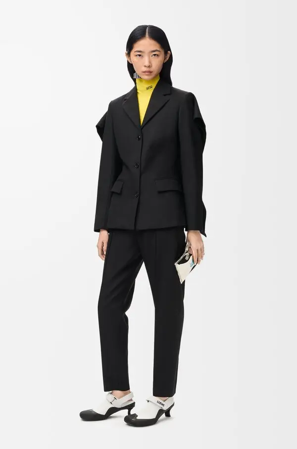 Loewe Jacket In Wool - Black