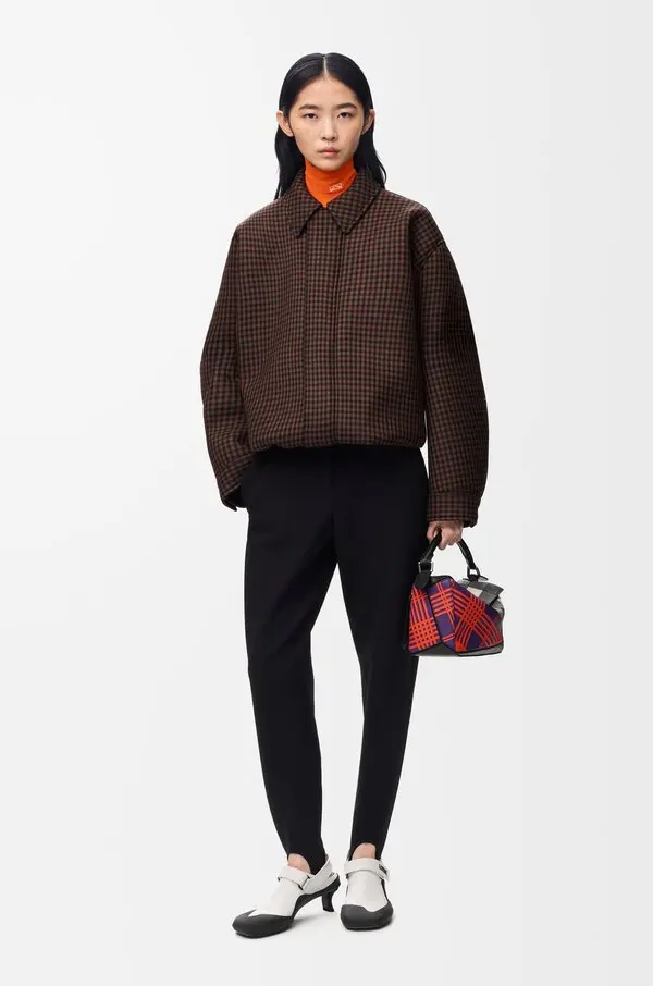 Loewe Drawstring Jacket In Wool - Brown/black
