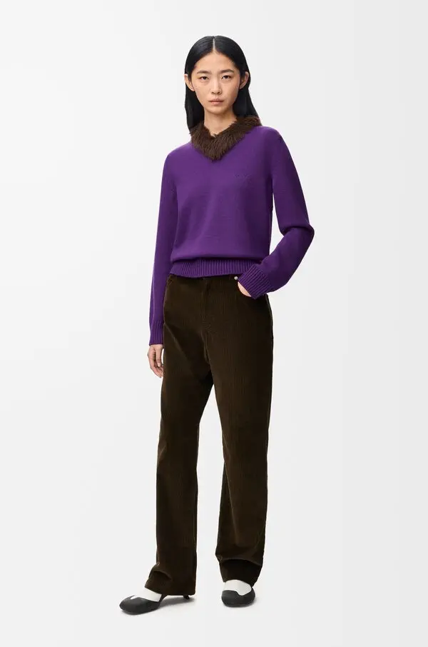 Loewe Sweater In Wool - Purple