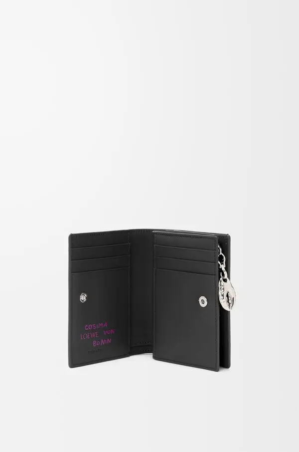 Loewe Claw Compact Wallet In Glossy Lambskin - Black