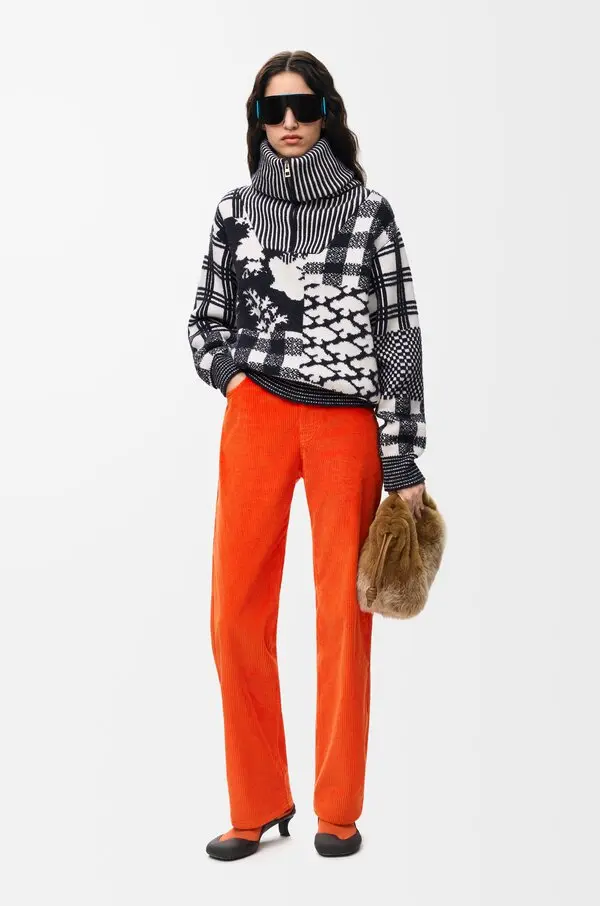 Loewe Trousers In Cotton Corduroy - Orange