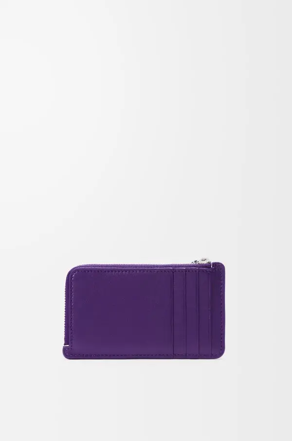 Loewe Claw Coin Cardholder In Glossy Lambskin - Deep Purple