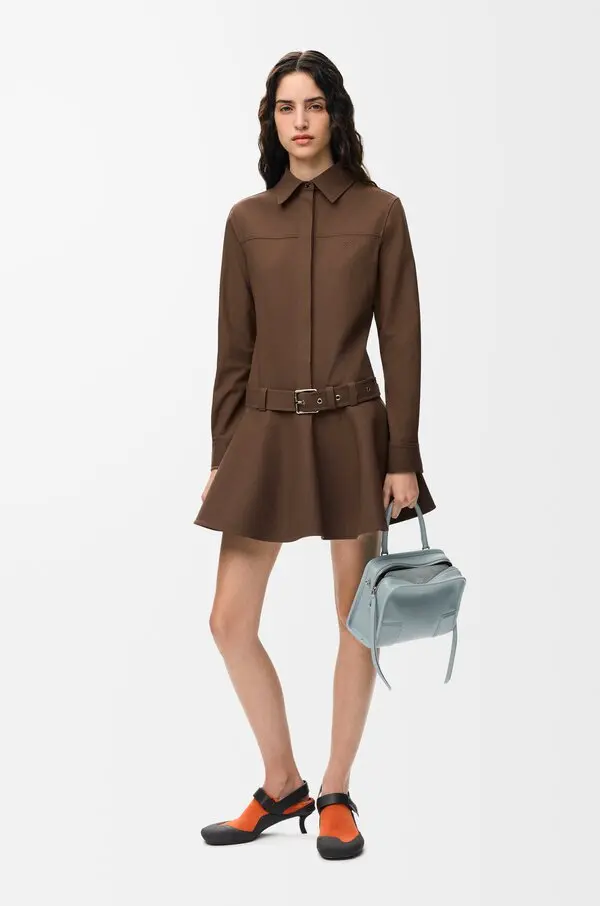 Loewe Dress In Cotton - Brown