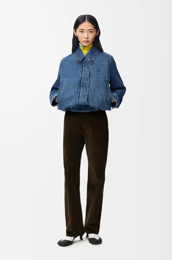 Loewe Drawstring Jacket In Denim - Blue