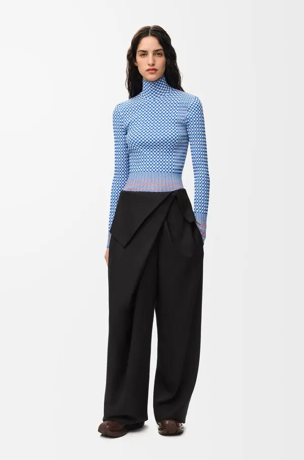 Loewe Draped Trousers In Wool - Black