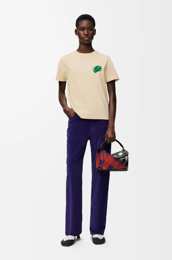 Loewe Regular Fit T-shirt In Cotton - Ecru