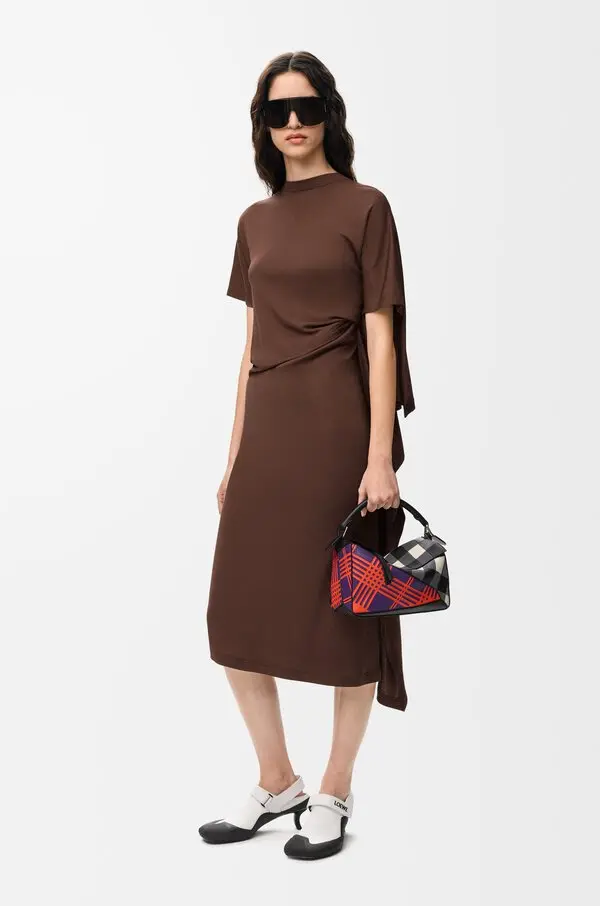 Loewe Dress In Viscose Blend - Dark Brown