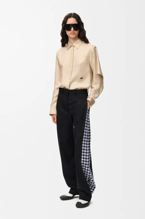Loewe Cape Shirt In Silk - Ecru