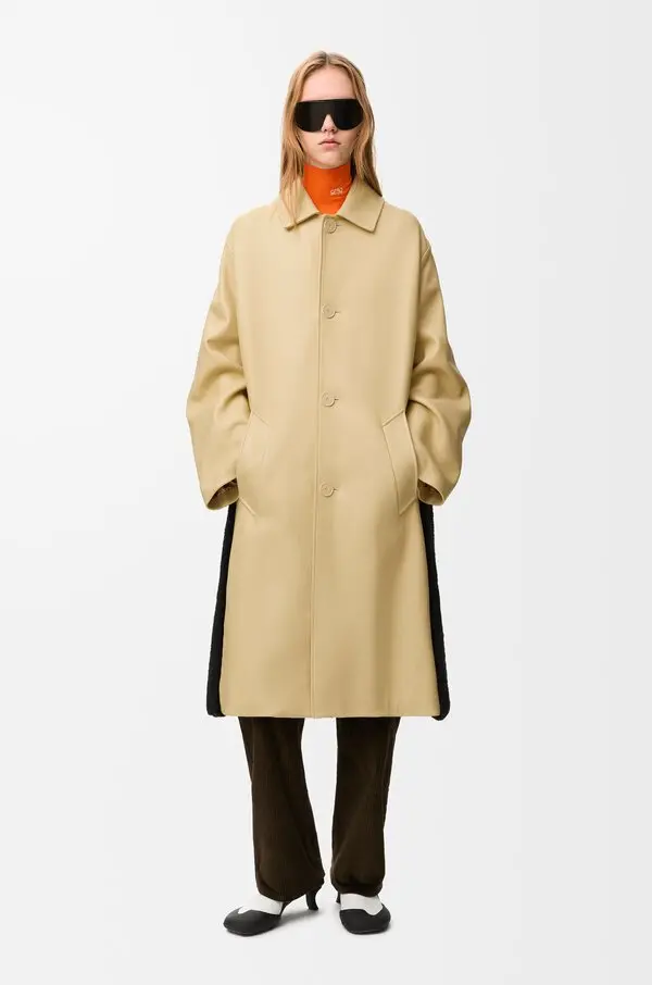 Loewe Coat In Nappa Lambskin - Light Yellow