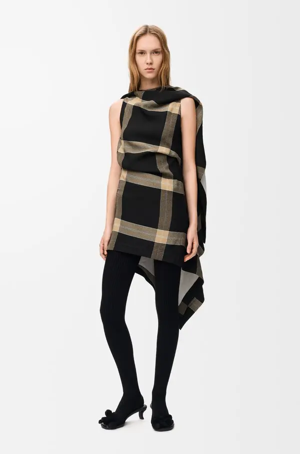 Loewe Dress In Stretch Viscose - Black/beige