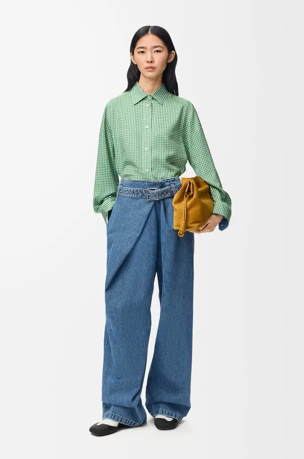 Loewe Draped Jeans In Denim - Blue