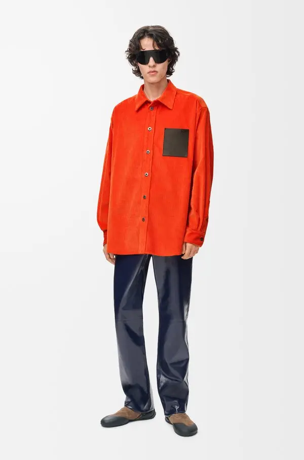 Loewe Shirt In Cotton Corduroy - Orange