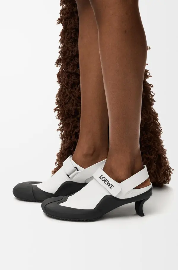 Loewe Dive Slingback In Stretch Leather - White