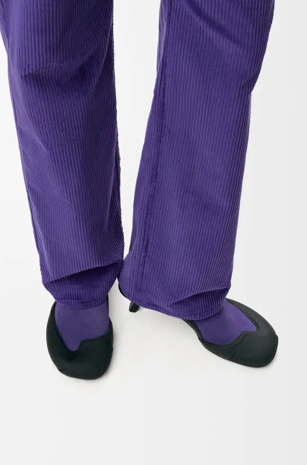 Loewe Dive Slingback In Stretch Suede - Deep Purple/black