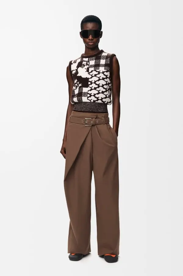 Loewe Trousers In Cotton - Brown