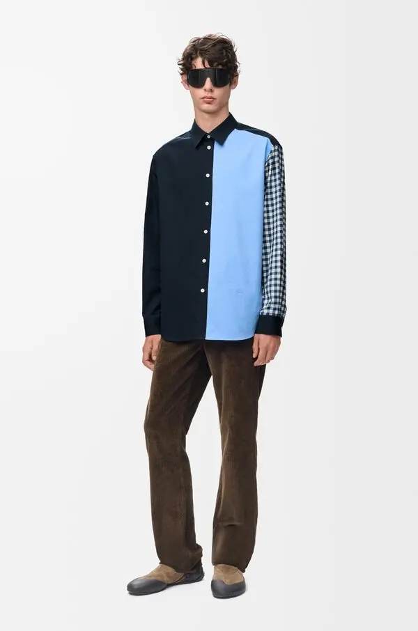 Loewe Shirt In Cotton Twill And Poplin - Navy Blue/blue