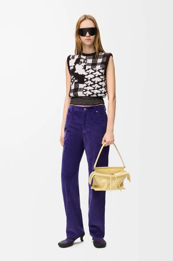 Loewe Vest In Wool - Ecru/brown