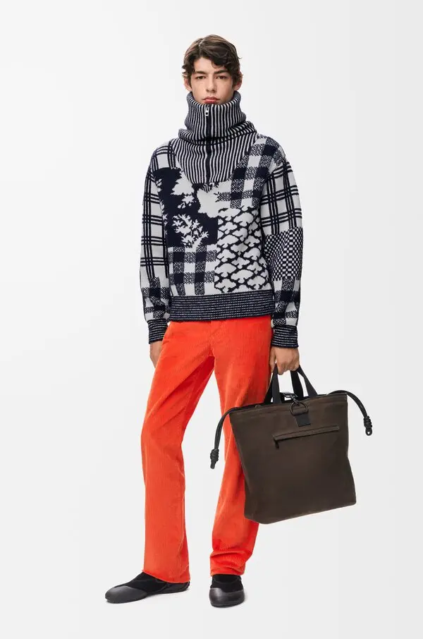 Loewe X Cosima Von Bonin Wool Zip-up Sweater - Navy/white