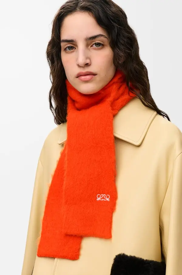 Loewe Scarf In Alpaca Blend - Orange