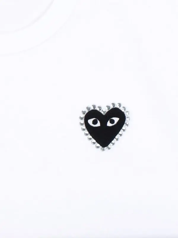 Play Comme Des Garcon T-shirt With Logo Rhinestones