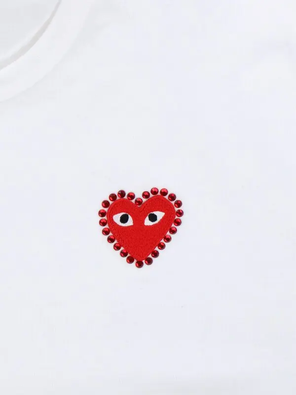 Play Comme Des Garcon T-shirt With Logo Rhinestones