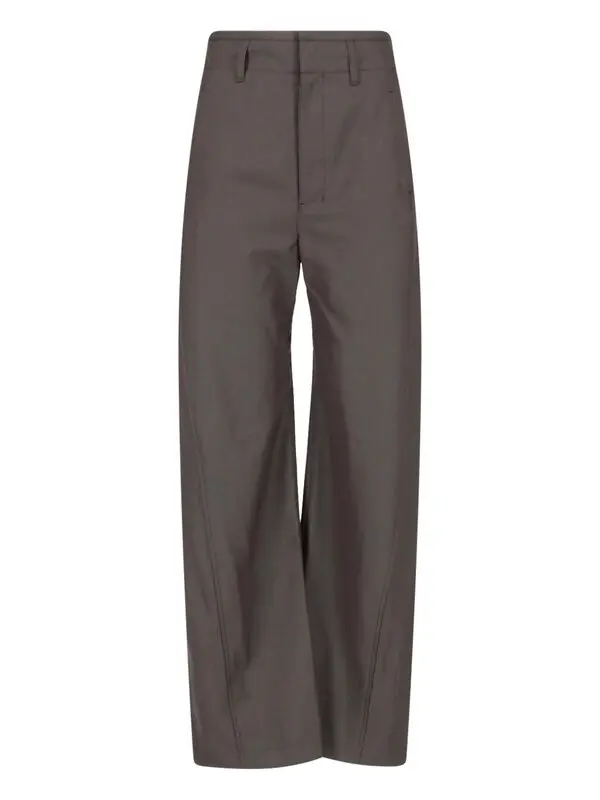 LEMAIRE Wide Trousers In Wool Blend - Gray