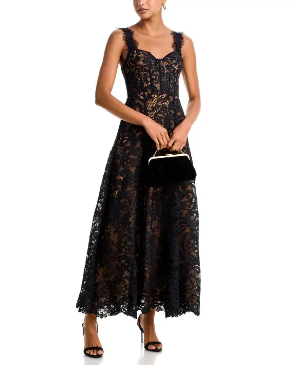 Aqua Lace Bustier Maxi Dress Exclusive