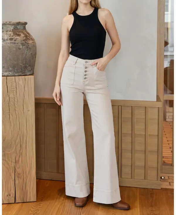 BAYEAS High Rise Wide Leg Denim Jeans